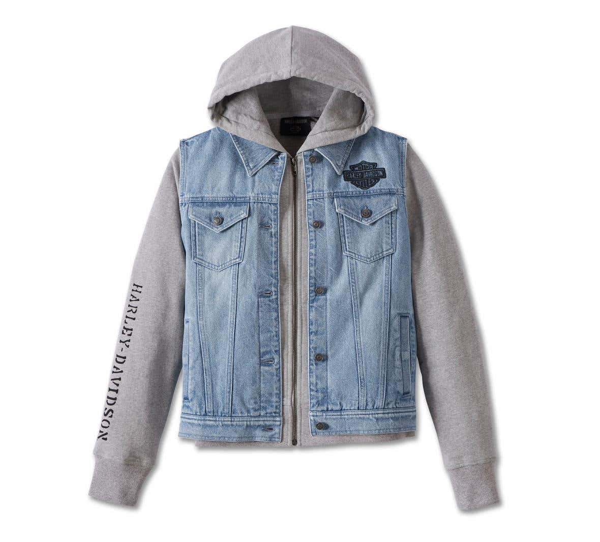HARLEY-DAVIDSON WOMENS KICKSTART 3-IN-1 INDIGO DENIM JACKET – Joe ...