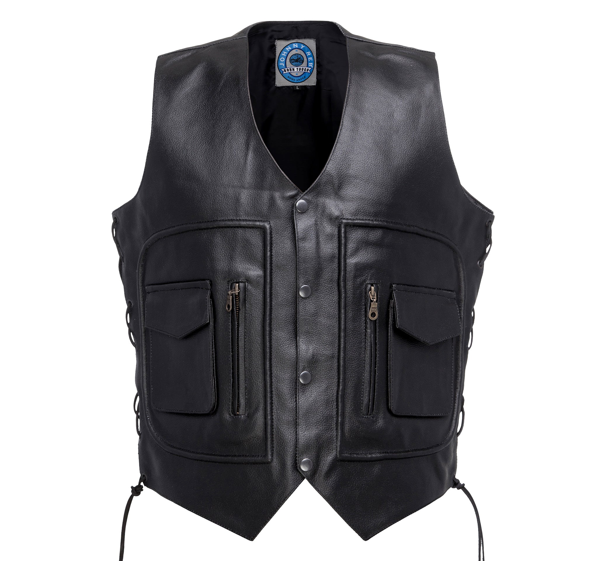 Johnny Reb Men's Kangaroo Valley Leather Vest | Black – Joe Rascal Harley